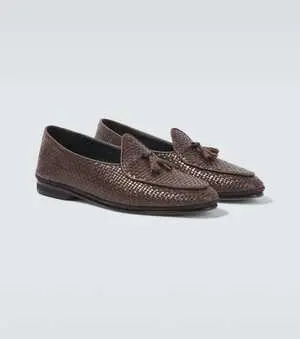 Rubinacci Marphy Woven Leather Loafers - Brown