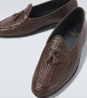 Rubinacci Marphy Woven Leather Loafers - Brown