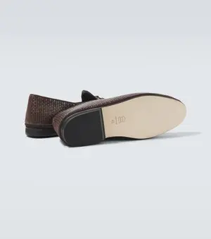 Rubinacci Marphy Woven Leather Loafers - Brown