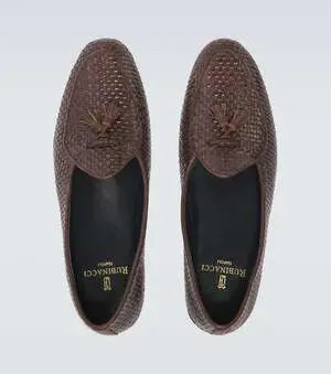 Rubinacci Marphy Woven Leather Loafers - Brown