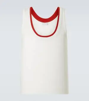 Dries Van Noten Pointelle Cotton Tank Top - White