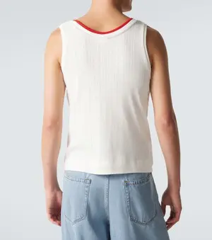 Dries Van Noten Pointelle Cotton Tank Top - White