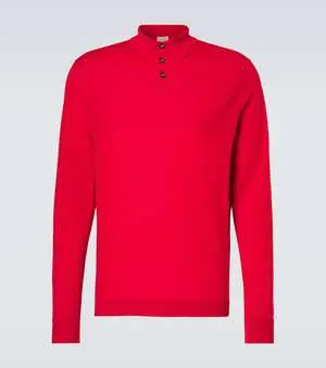 ALLUDE Virgin Wool Polo Shirt - Red