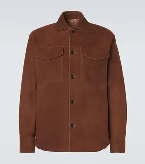 LARDINI Suede Jacket - Brown