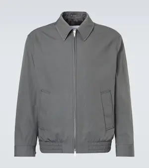 LARDINI Cotton And Silk Blouson Jacket - Blue