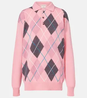 JW Anderson Argyle Wool Polo Sweater