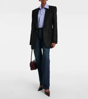 Saint Laurent Cashmere Double-breasted Blazer - Black