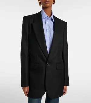 Saint Laurent Cashmere Double-breasted Blazer - Black