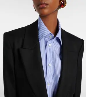 Saint Laurent Cashmere Double-breasted Blazer - Black