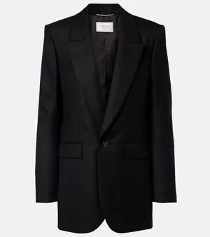 Saint Laurent Cashmere Double-breasted Blazer - Black