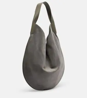 Victoria Beckham Soft Plie Suede Shoulder Bag - Grey