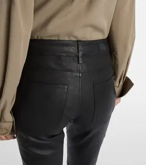 Ag Sophie Leather Bootcut Trousers