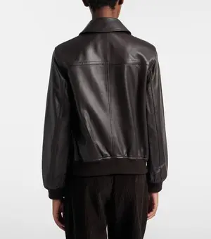 YVES SALOMON Hooded Leather Blouson Jacket