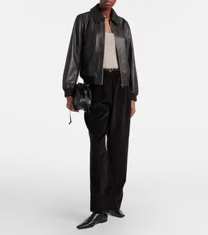 YVES SALOMON Hooded Leather Blouson Jacket
