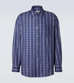 Our Legacy Borrowed Checked Cotton Shirt - Blue