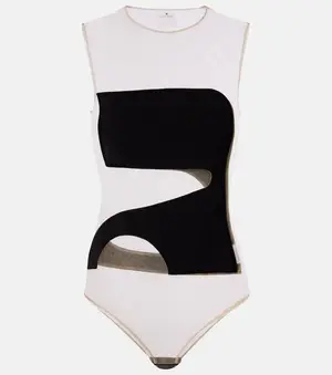 COURREGES Satin And Tulle Bodysuit