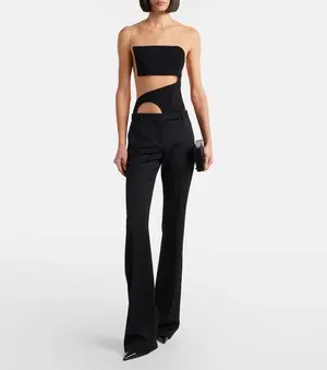 COURREGES Satin And Tulle Bodysuit