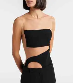 COURREGES Satin And Tulle Bodysuit