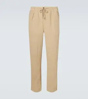Polo Ralph Lauren Linen Straight Trousers Beige