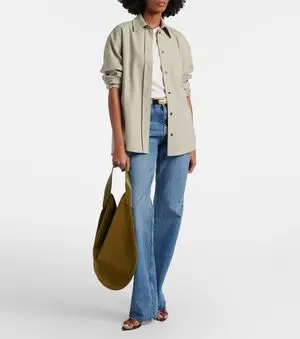 Victoria Beckham Soft Plié Suede Shoulder Bag - Green