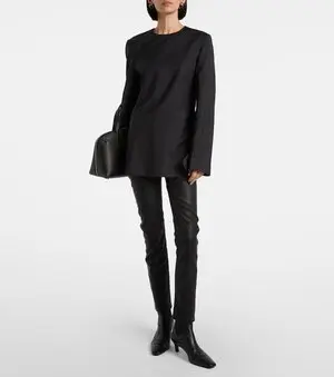 Ag Mari Leather Skinny Pants - Black