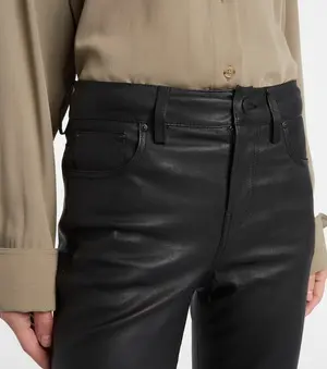 Ag Sophie Bootcut Leather Pants