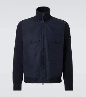 Stone Island Compass Cotton Bomber Jacket - Blue