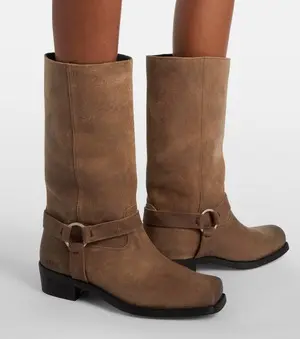 GOLDEN GOOSE Biker Suede Mid-calf Boots - Brown
