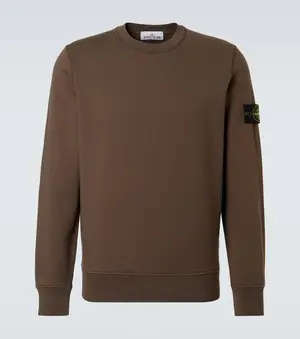 Stone Island Compass Cotton Fleece Sweatshirt - Brown