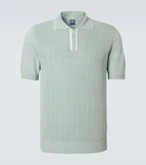 Fedeli Dodo Linen And Cotton Polo Shirt - Green
