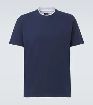 Fedeli Cotton Jersey T-shirt - Blue