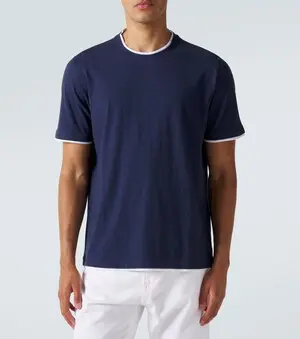Fedeli Cotton Jersey T-shirt - Blue