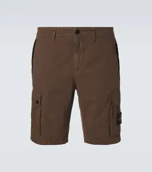 Stone Island Compass Cotton Canvas Cargo Shorts