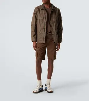 Stone Island Compass Cotton Canvas Cargo Shorts