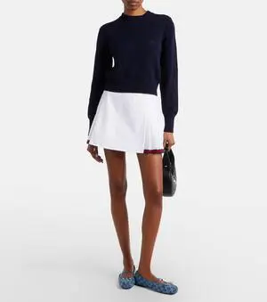 Gucci Web Stripe Cotton Poplin Miniskirt
