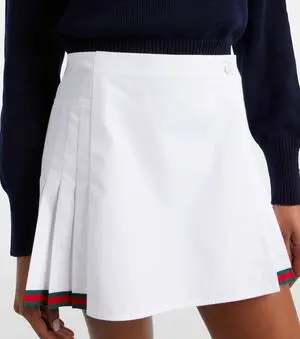 Gucci Web Stripe Cotton Poplin Miniskirt
