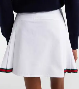 Gucci Web Stripe Cotton Poplin Miniskirt