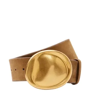 Khaite Khaite Keefe Suede Belt Beige