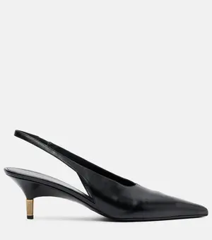 Khaite Bella 55 Leather Slingback Pumps