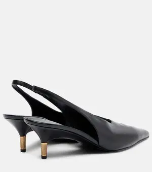 Khaite Bella 55 Leather Slingback Pumps - Black
