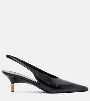 Khaite Bella 55 Leather Slingback Pumps - Black