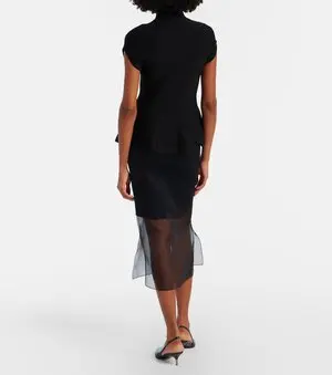 Khaite Sybil Layered Midi Skirt - Black