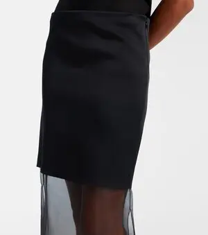 Khaite Sybil Layered Midi Skirt - Black