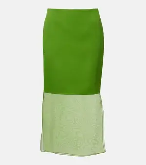 Khaite Sybil Layered Midi Skirt - Green