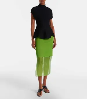 Khaite Sybil Layered Midi Skirt