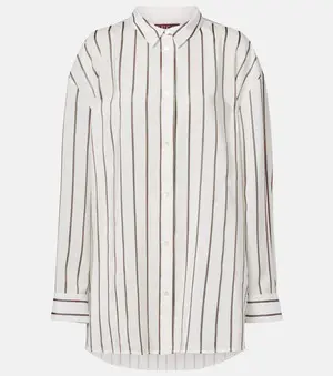 Gucci Striped Silk-blend Jacquard Shirt - White