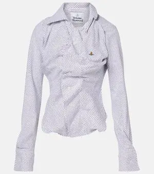 VIVIENNE WESTWOOD Striped Cotton-blend Poplin Shirt - Multicoloured