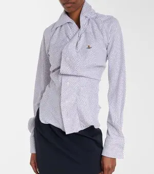 VIVIENNE WESTWOOD Striped Cotton-blend Poplin Shirt