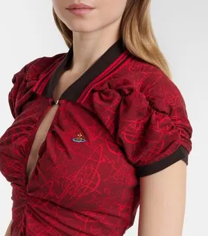 VIVIENNE WESTWOOD Pulling Cotton Jacquard Midi Dress - Red