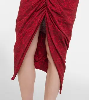 VIVIENNE WESTWOOD Pulling Cotton Jacquard Midi Dress - Red
